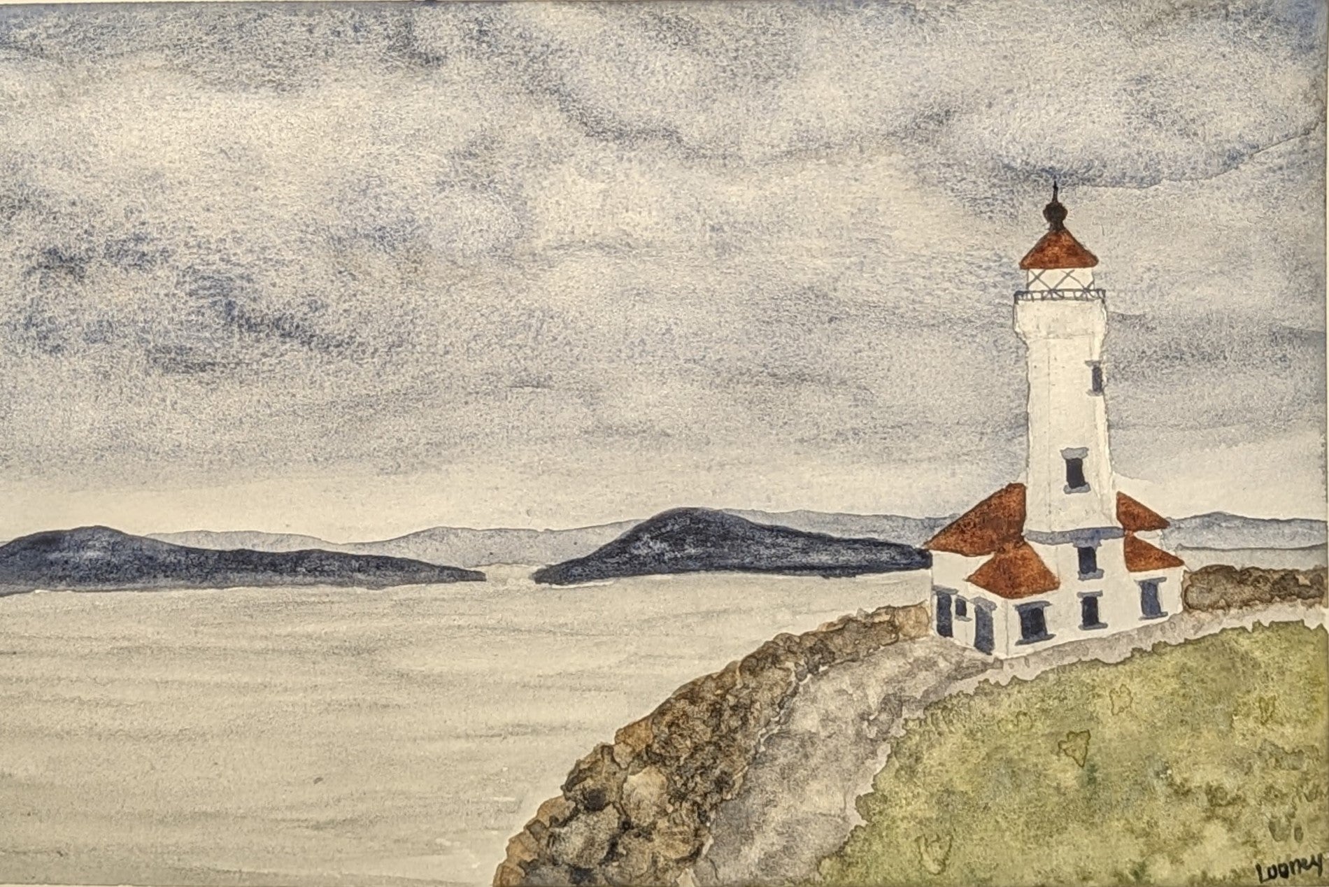 Print - Point Wilson Lighthouse 6x9 with Border – Christina Looney Art ...